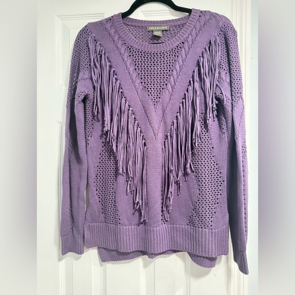 Kate & Mallory | Sweaters | Kate Mallory Lavender Fringe Sweater | Poshmark